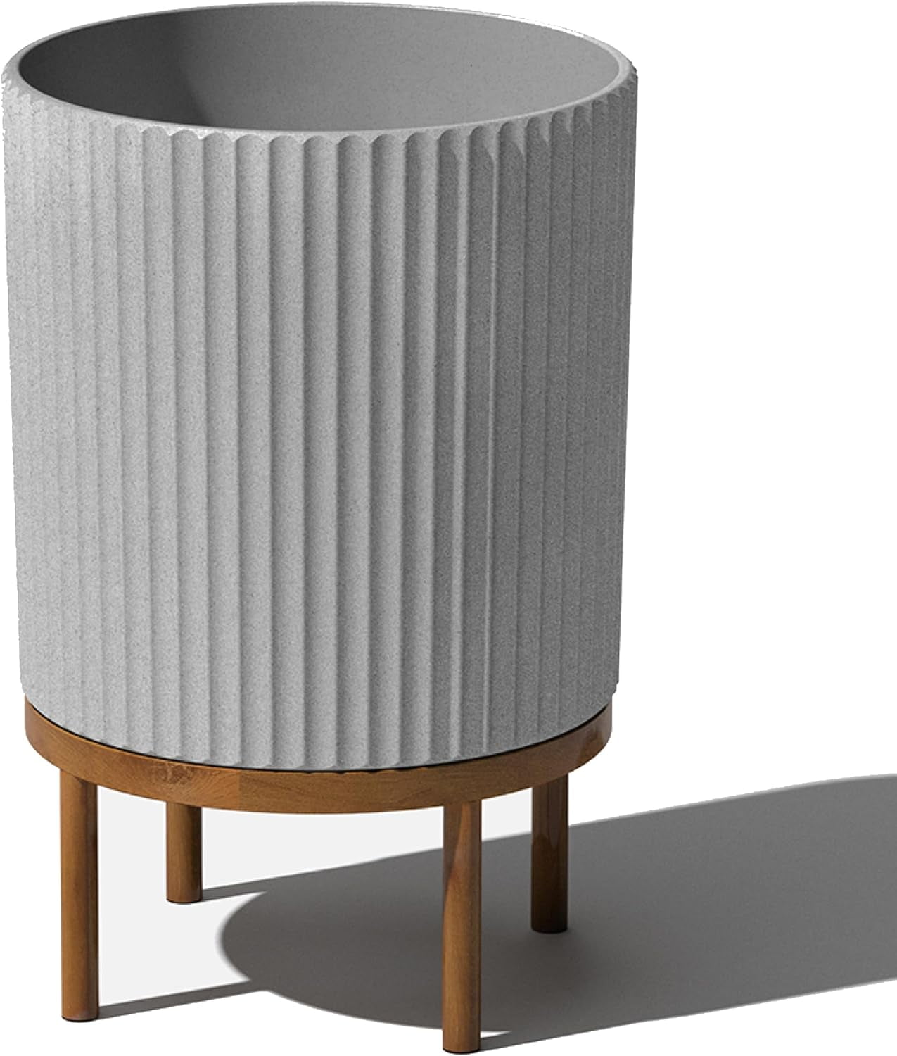 Rang Demi Series Round Planter w/ Stand for Porch/Patio Durable Plastic ...