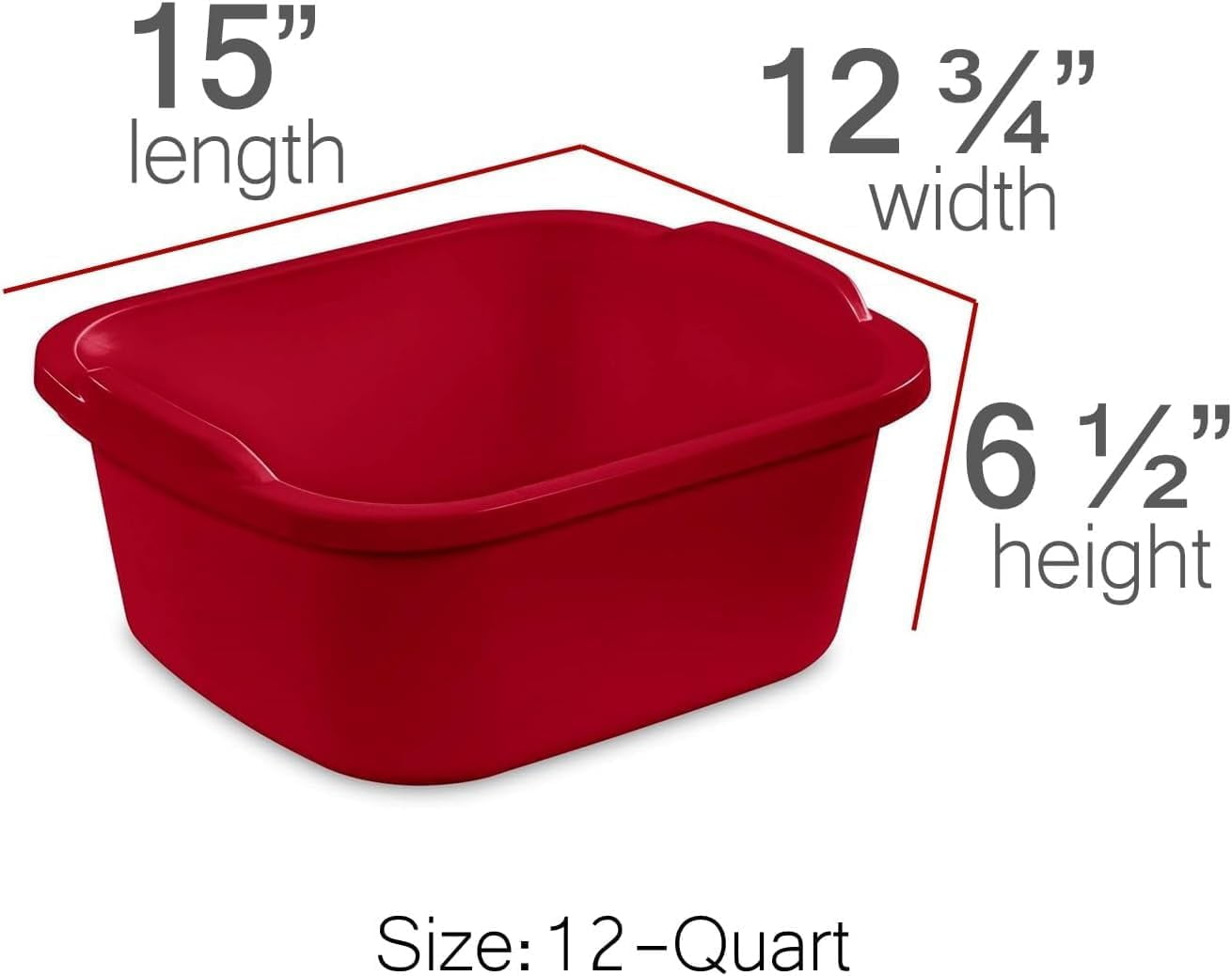 Rang Dish Pans for Kitchen Sink, Plastic Tub Dishpan Wash Basin and ...