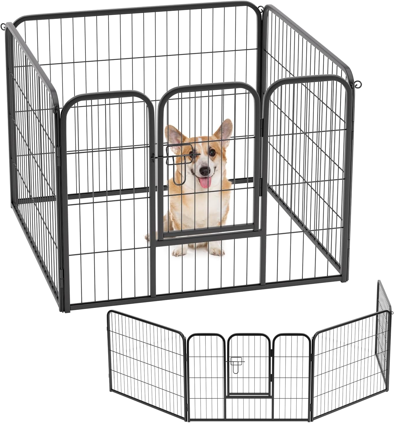 Rang Dog Playpen Indoor 24 inch 8 Panels Metal Dog Pen Pet Dog Fence ...