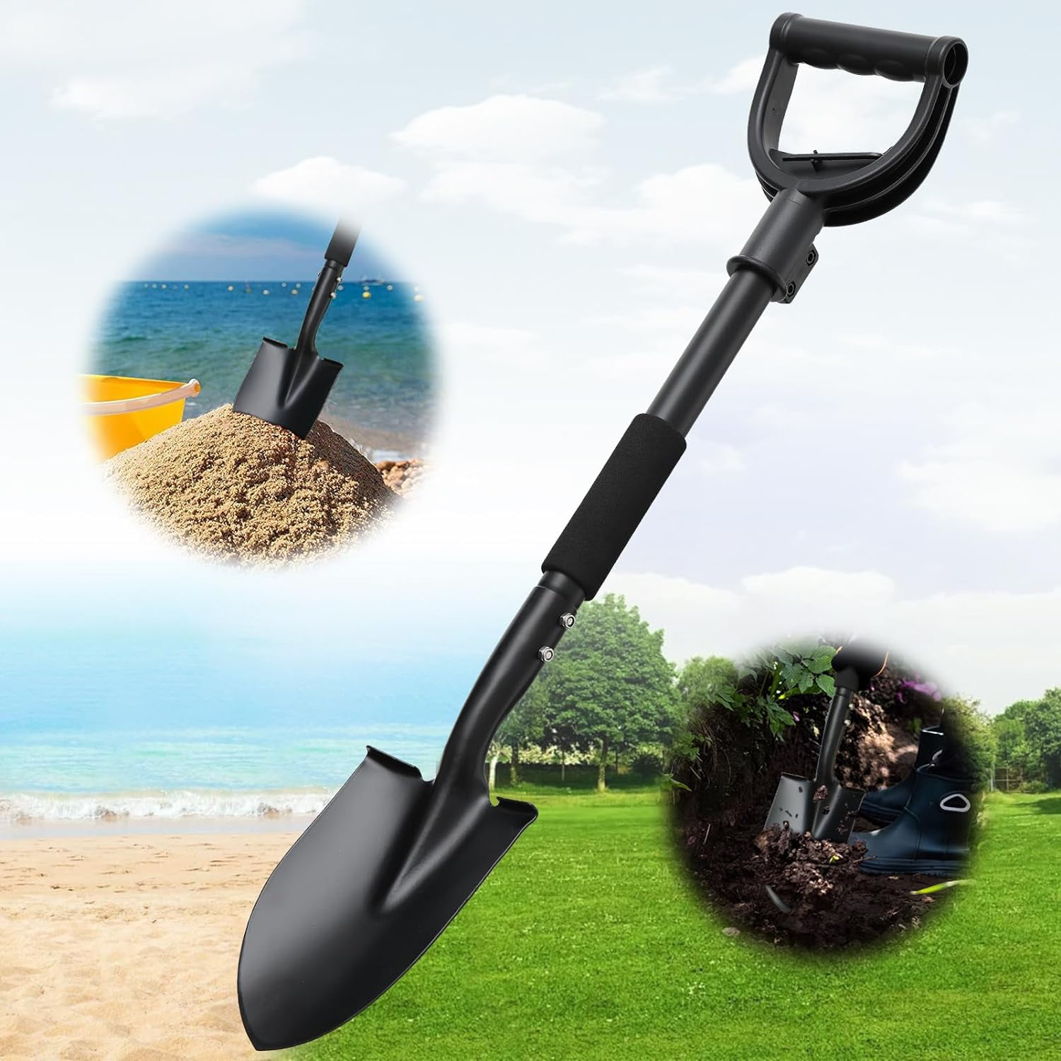 Rang Garden Shovel, 31 Inch Small Garden Shovel, Light Weight Metal Gardening Flat Small Digging ...