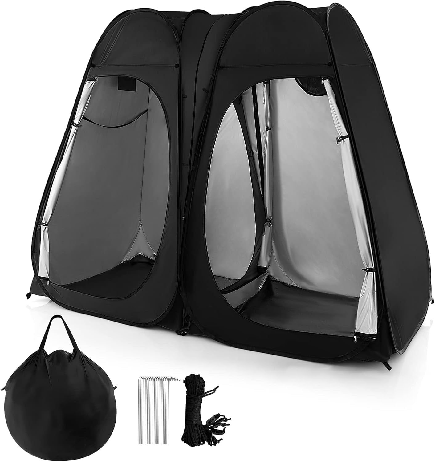 Rang Pop Up Shower Tent - Portable Privacy 2 Room Changing Tent, 7.5FT ...