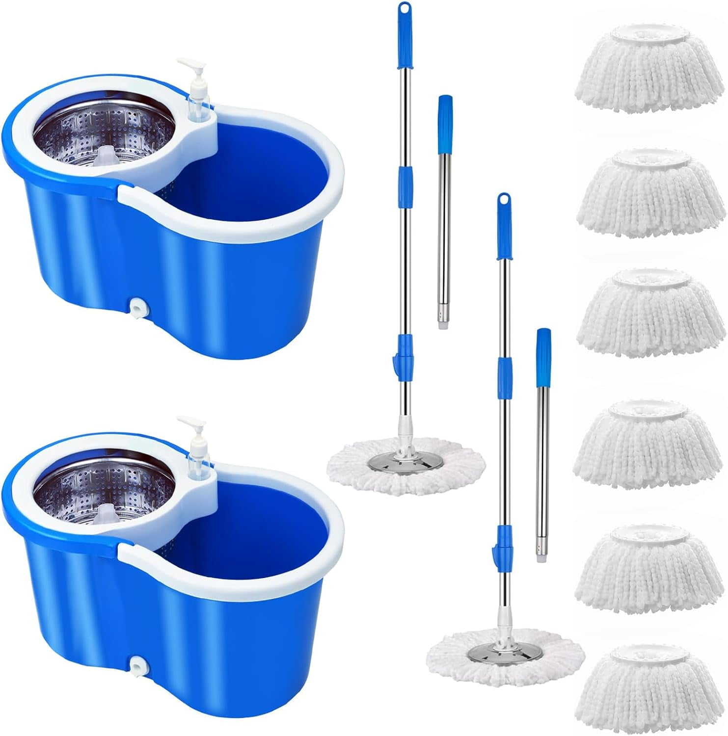 Rang Spin Mop and Bucket with Wringer Set,360° Spin Mop & Bucket Floor ...
