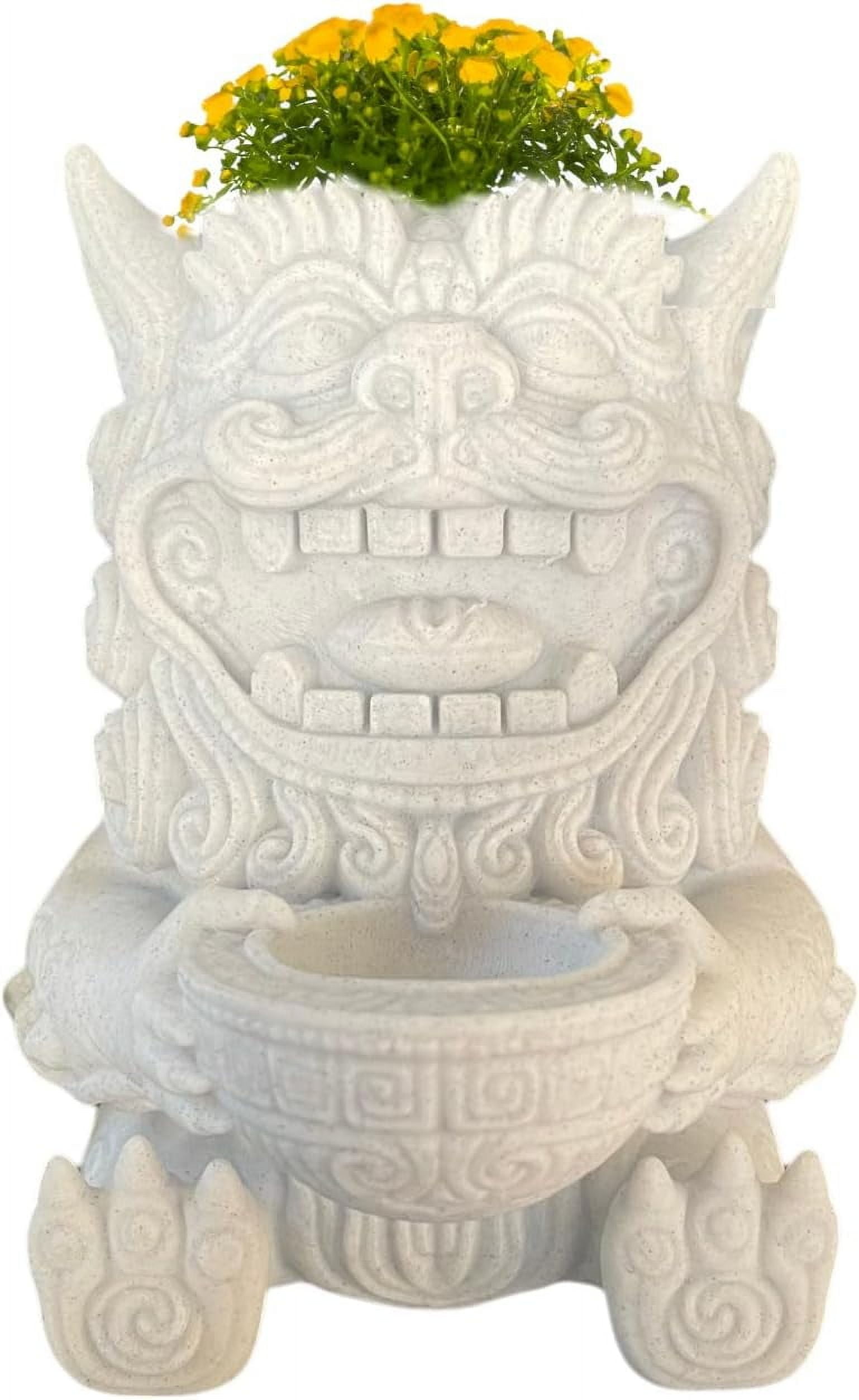 Rang Wall Planter – Chinese Foo Lion Guardian Flower Pot, Hanging Dragon Dog Planter for Indoor ...