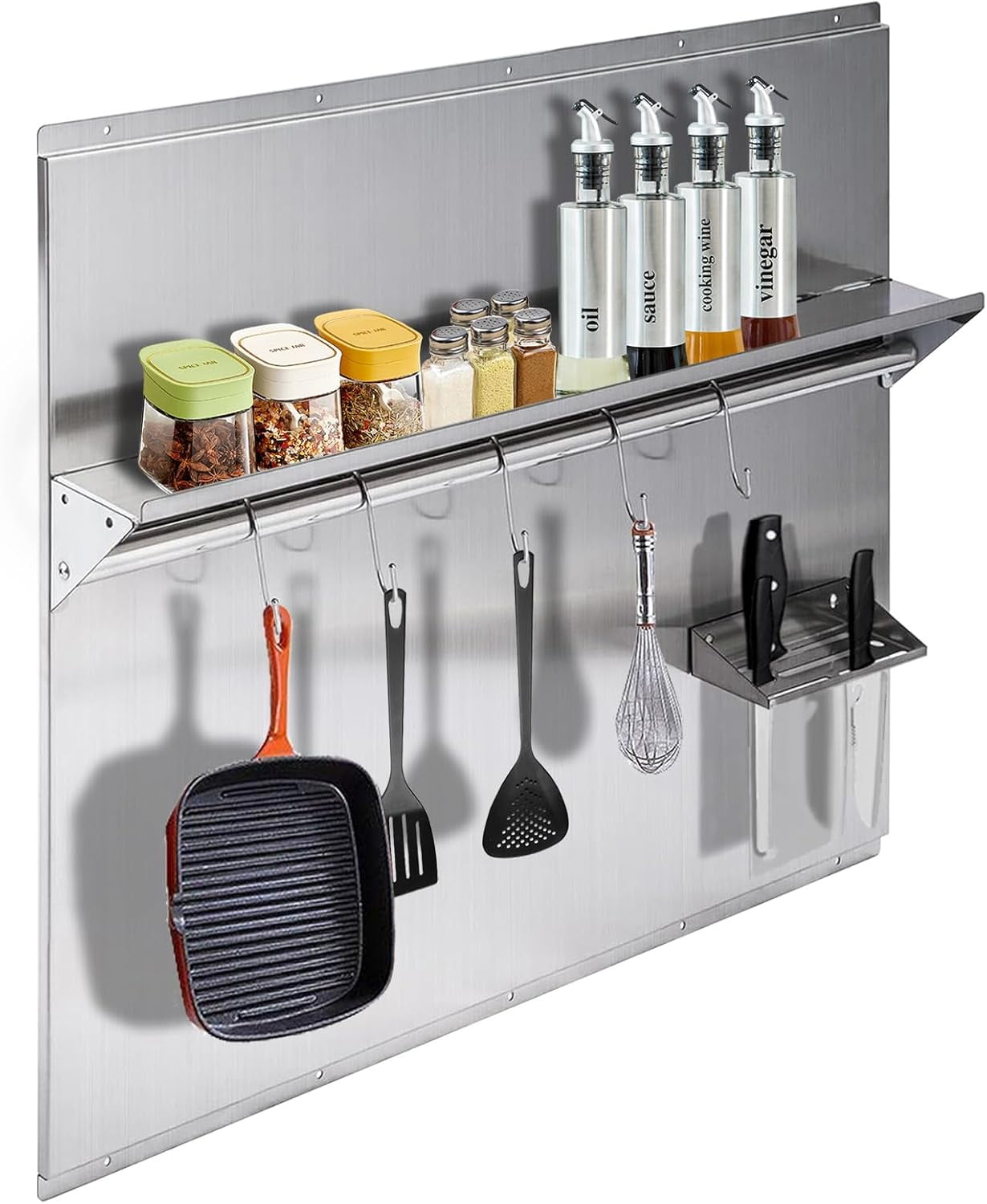 Range Backsplash, 29.5 x 29.5 Inch Range Hood Wall Shield with Built-in ...