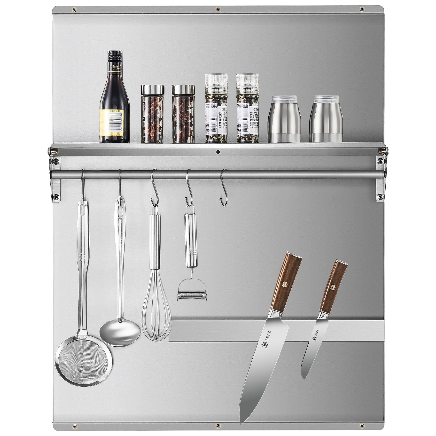 Range Backsplash, 30"x36" Stainless Steel Backsplash with Storage Shelf ...