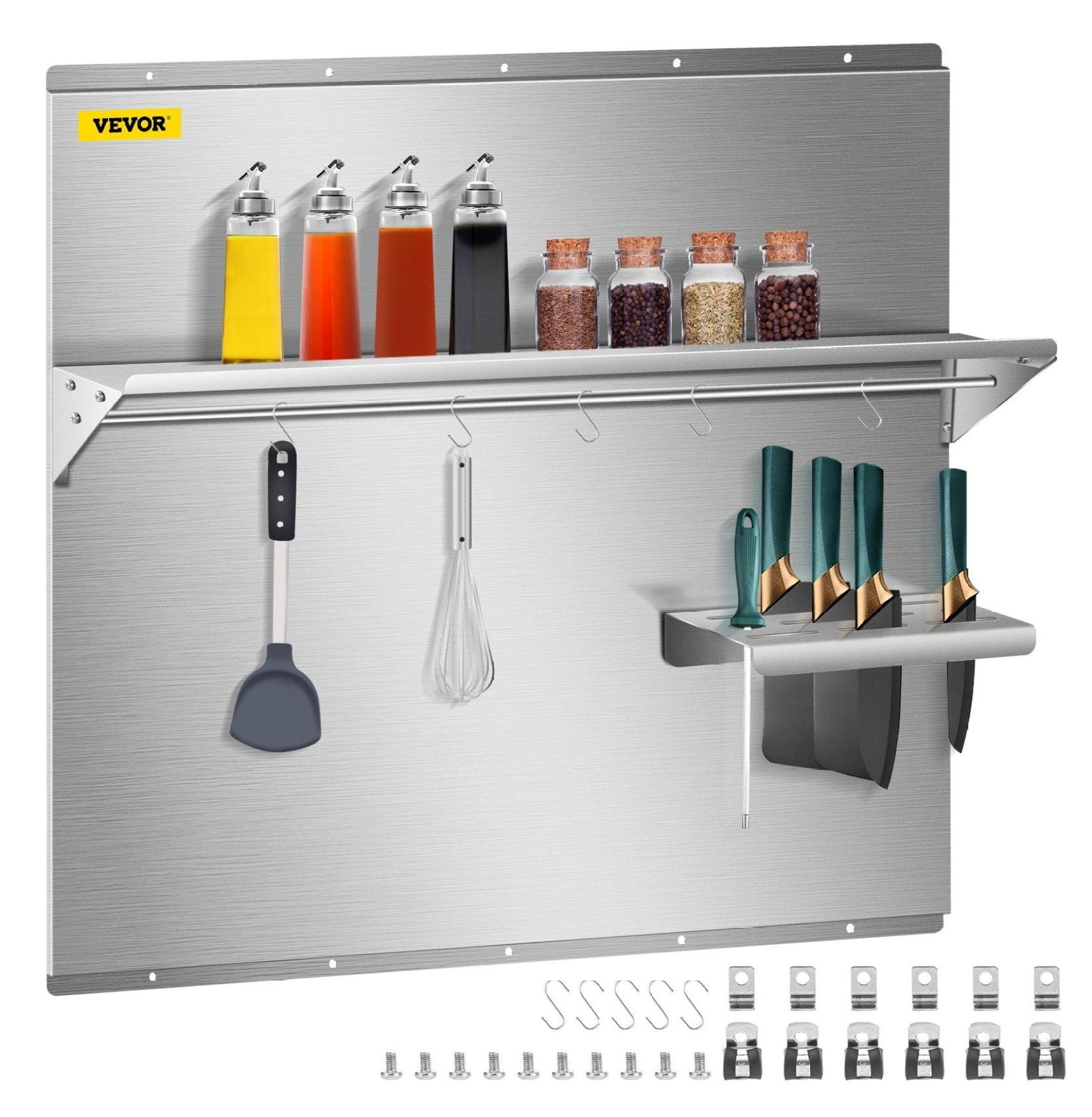 Range Backsplash with Shelf 29.5 x 29.5 Inch Range Hood Wall Shield ...