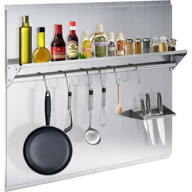 Range Backsplash with Shelf, 36"x30" Kitchen Range Hood Wall Shield ...