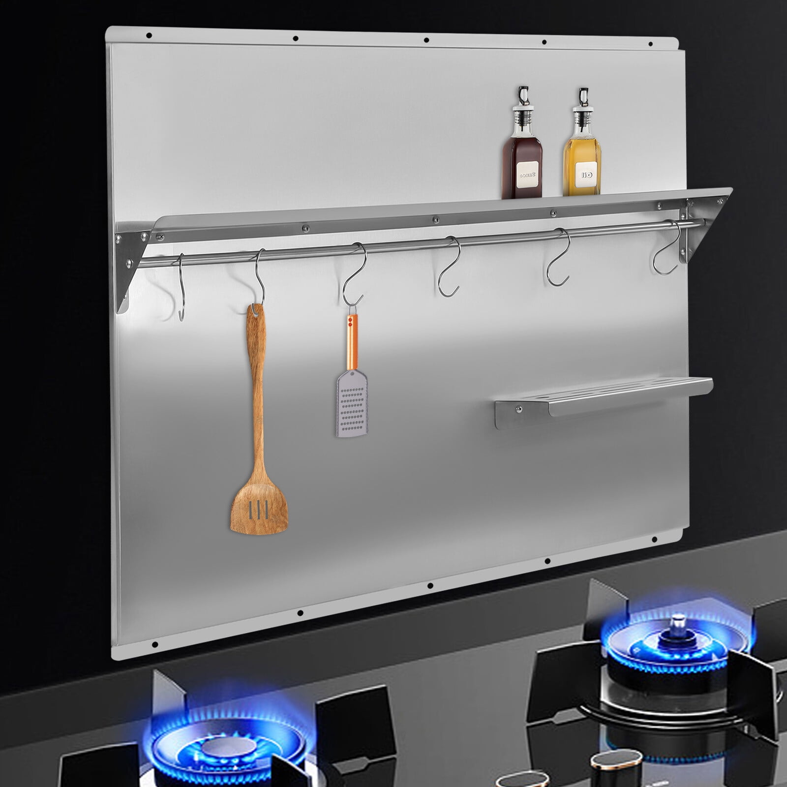 Range Backsplash with Shelf 36x 29.5 Inch Range Hood Wall Shield ...