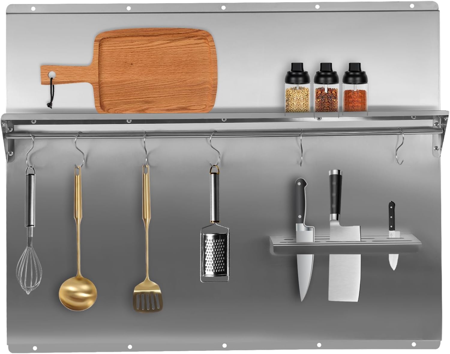 Range Backsplash with Shelf, Range Hood Wall Shield, Stainless Steel ...