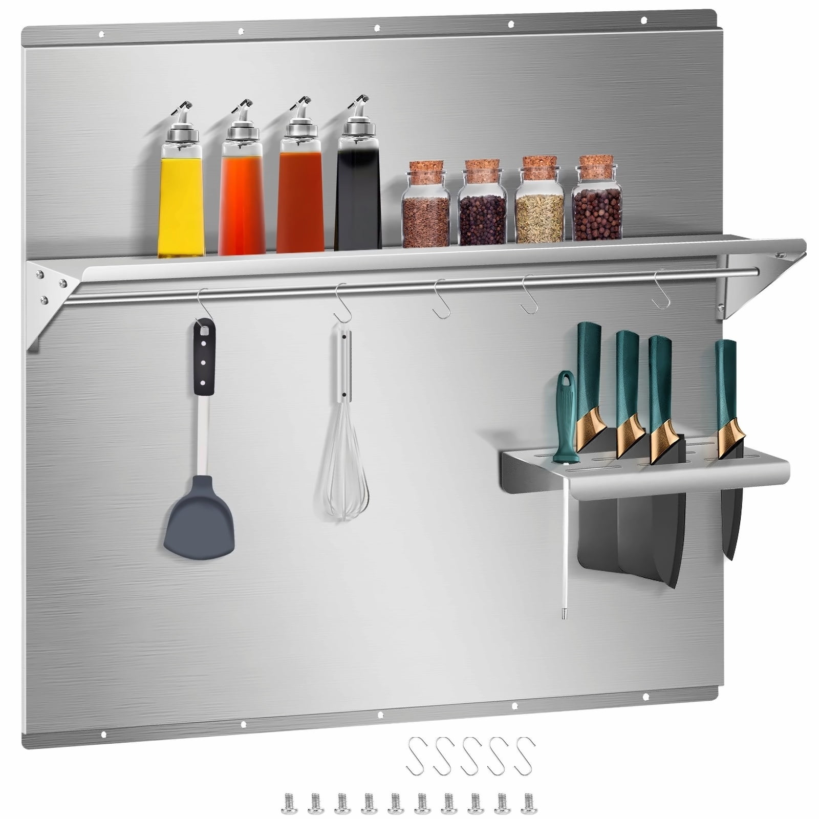 Range Backsplash with Shelf 30 x 30.7 Inch, Stainless Steel Backsplash ...