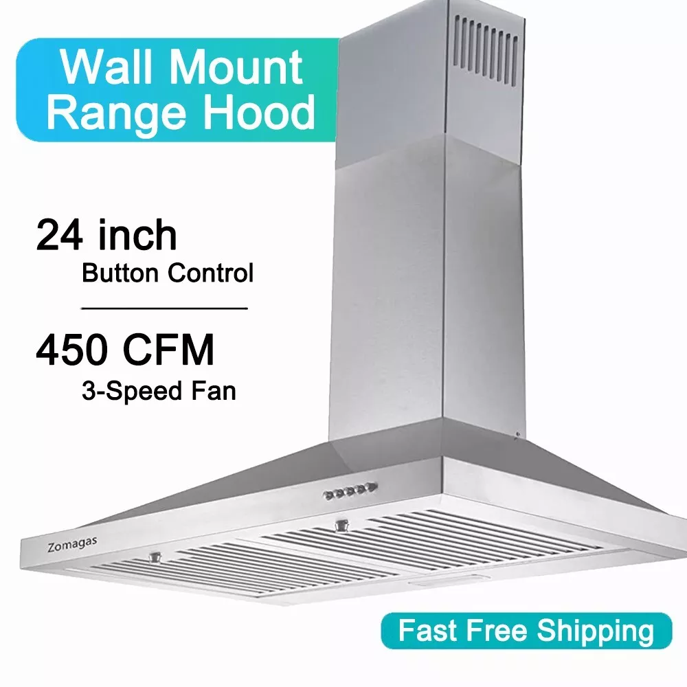 Range Hood 24 inch Wall Mounted Range Hood in Stainless Steel ...