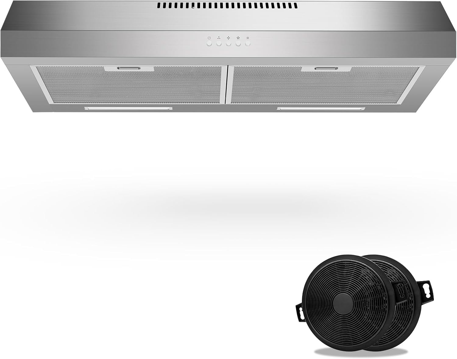 Range Hood 30 Inch Under Cabinet, 600 CFM Ducted/Ductless Vent Hood for ...