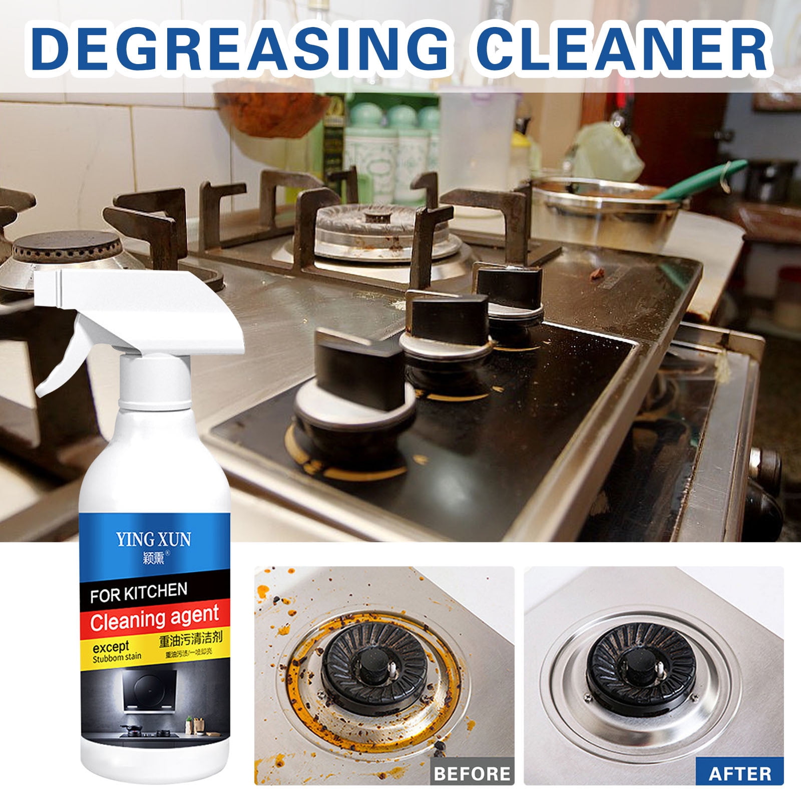 Range Hood Cleaner Oil Stain Remover | Kitchen Heavy Duty Degreaser Foam Spray | Multi-Surface ...