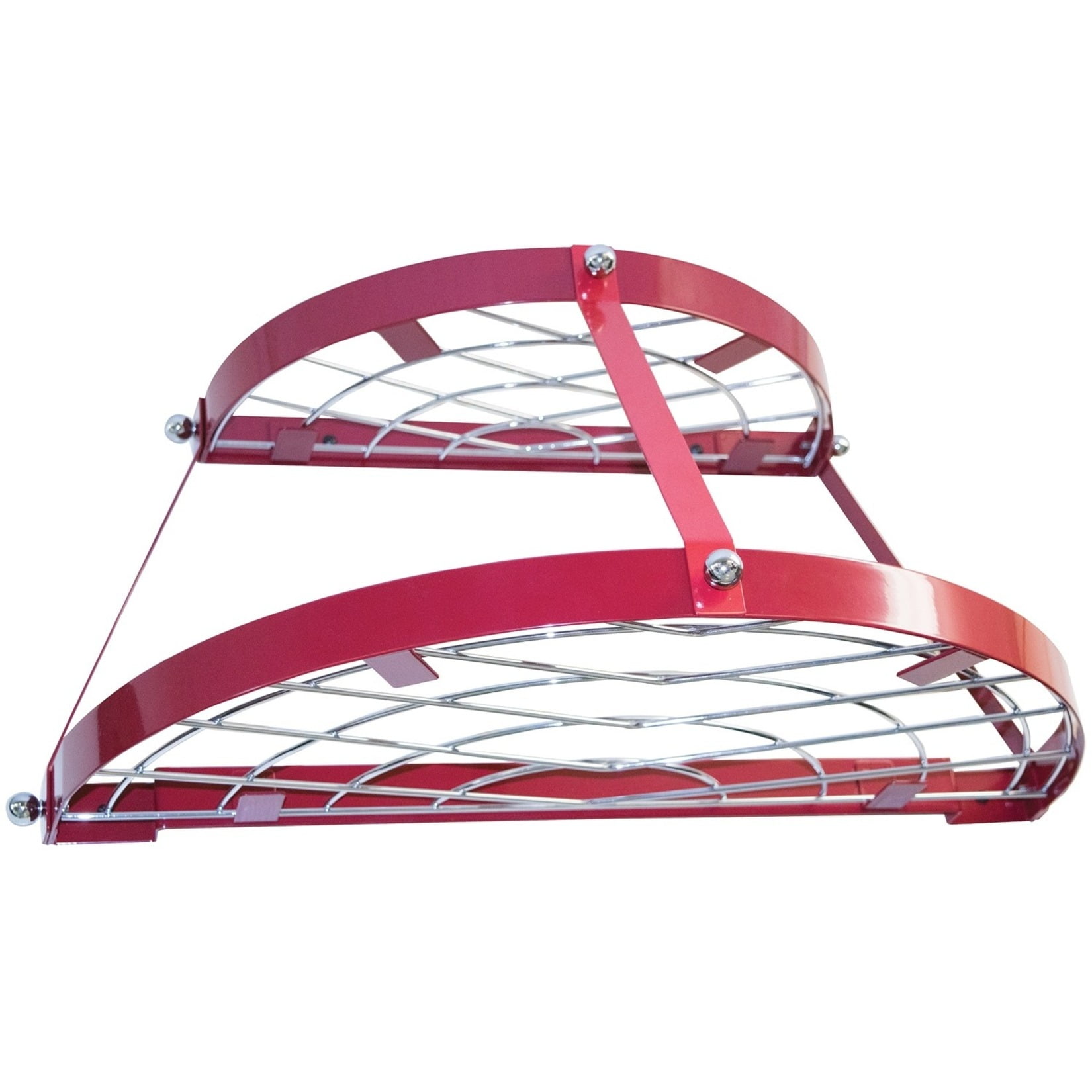 Range Kleen CW6003 Red Two Shelf Semi Circle Wall Mount Pot Rack 12 ...
