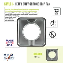 Range Kleen SGP401 Style J Chrome-Plated Square Drip Pan, 9.125 x 9. ...