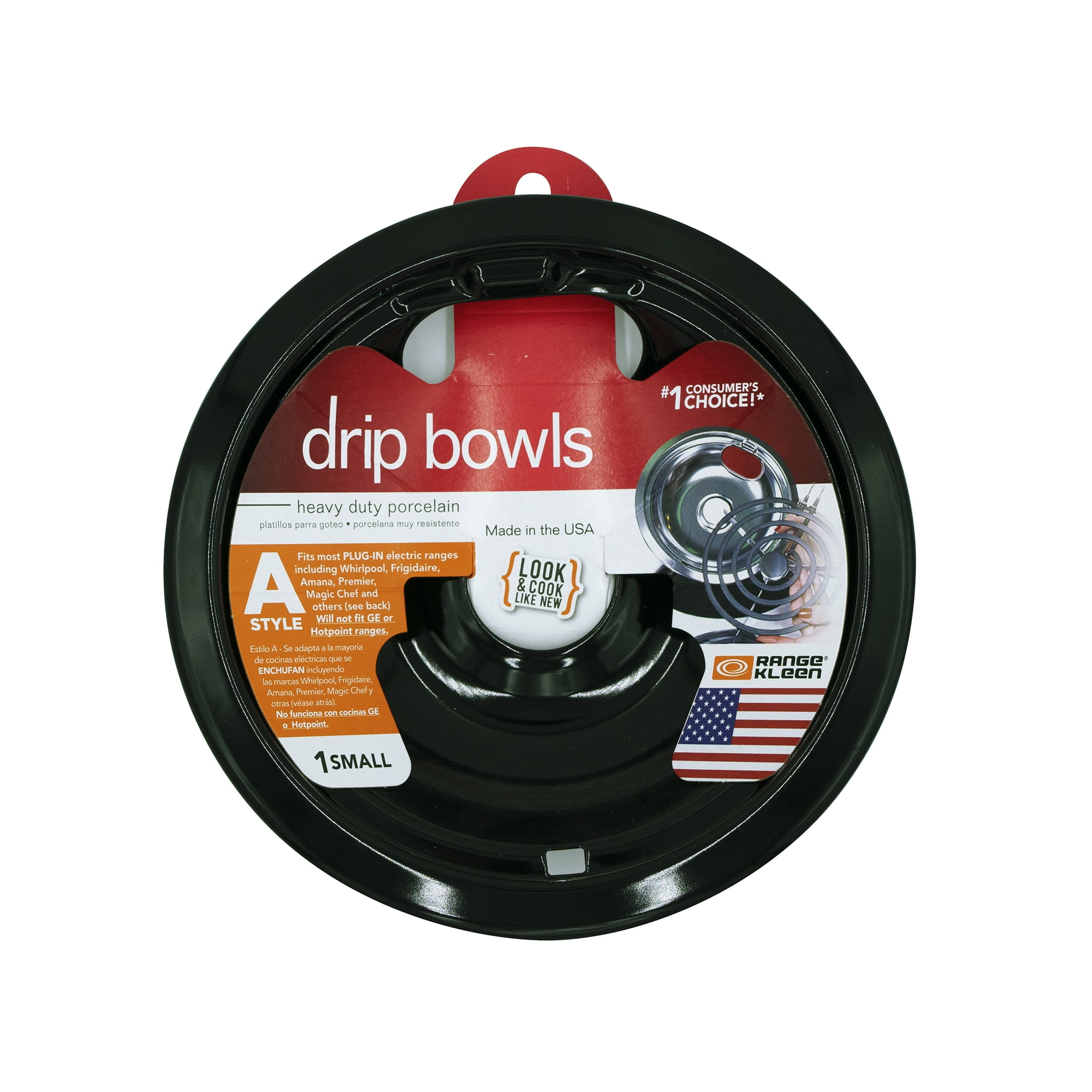Range Kleen P101 Style A Small Heavy Duty Black Porcelain Drip Bowl ...
