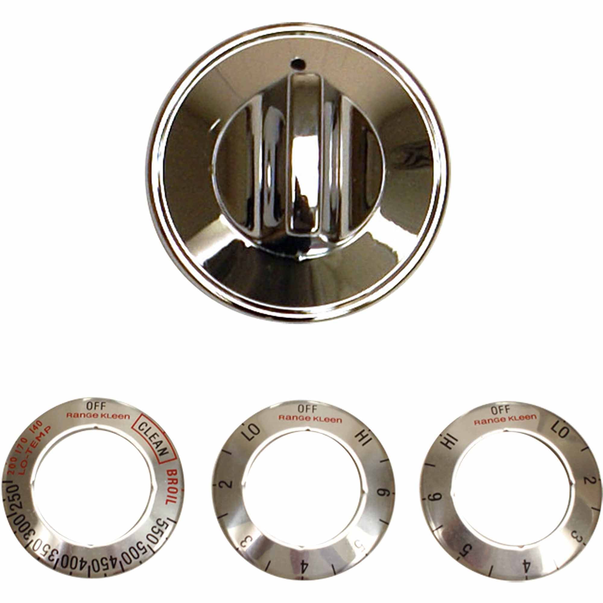 Range Kleen Single Replacement Knob Kit, Electric Ranges, Chrome, 10 ...