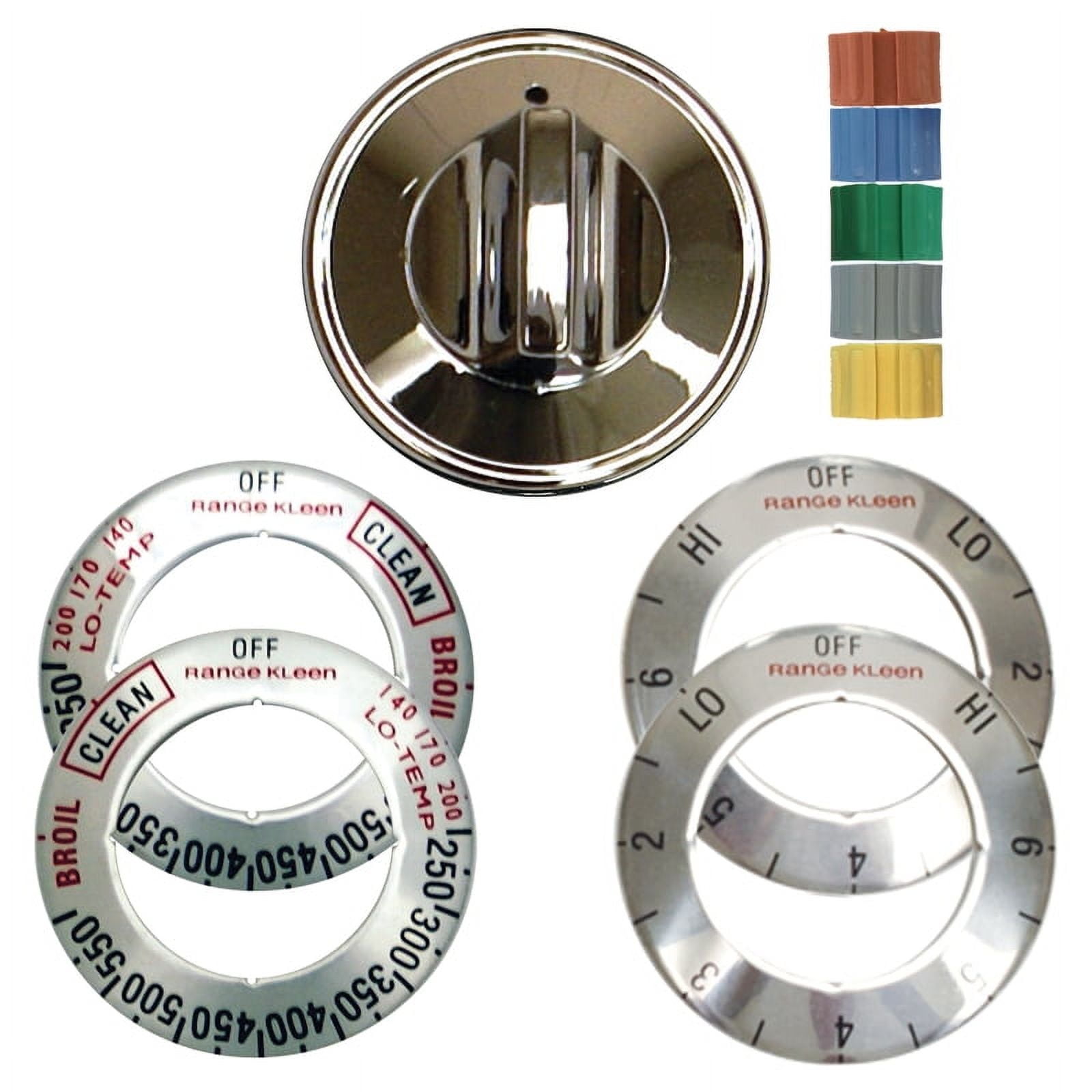 Range Kleen Single Replacement Knob Kit, Electric Ranges, Chrome, 10 ...