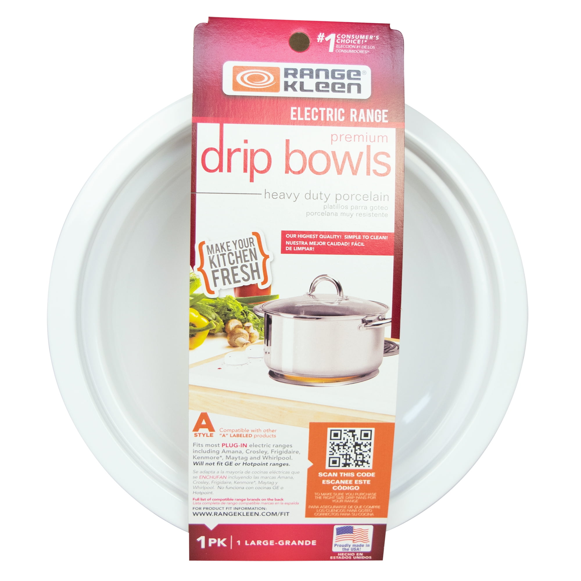 Range Kleen White Porcelain Large Drip Bowl, Style "A" - Walmart.com