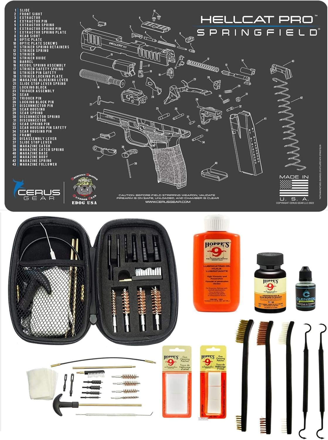 Range Warrior 27 Pc Gun Cleaning Kit - Compatible with Hellcat PRO ...