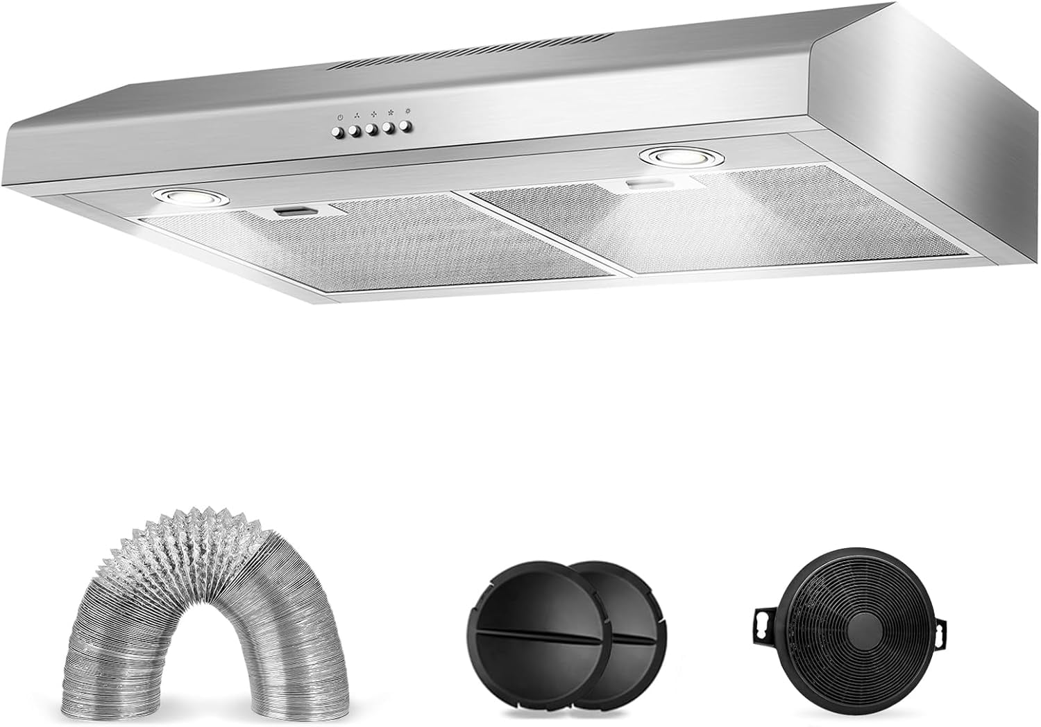 Range hood 30 Inch Under Cabinet,450 CFM Ducted/Ductless Vent Hood for ...