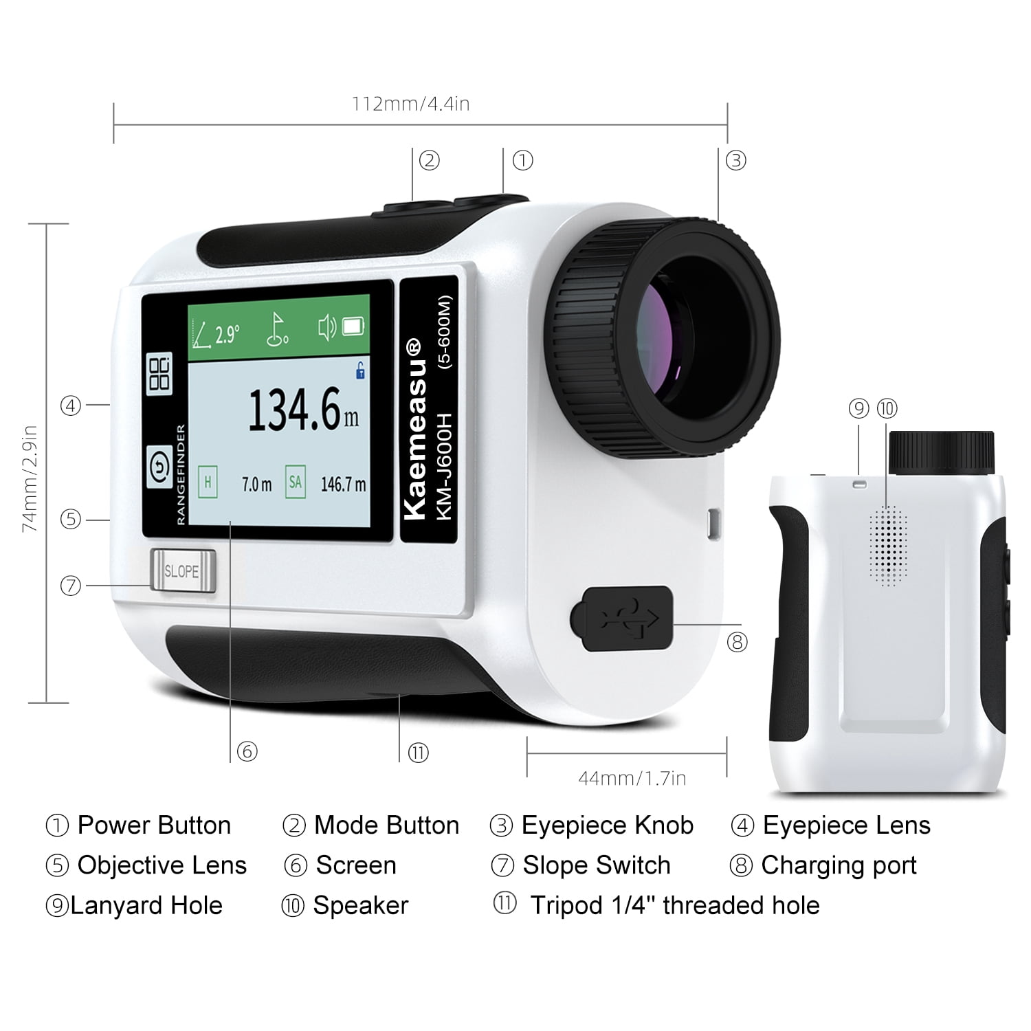Rangefinders,1200m / 1500m / 1200m / With Slope Function Distance Meter ...