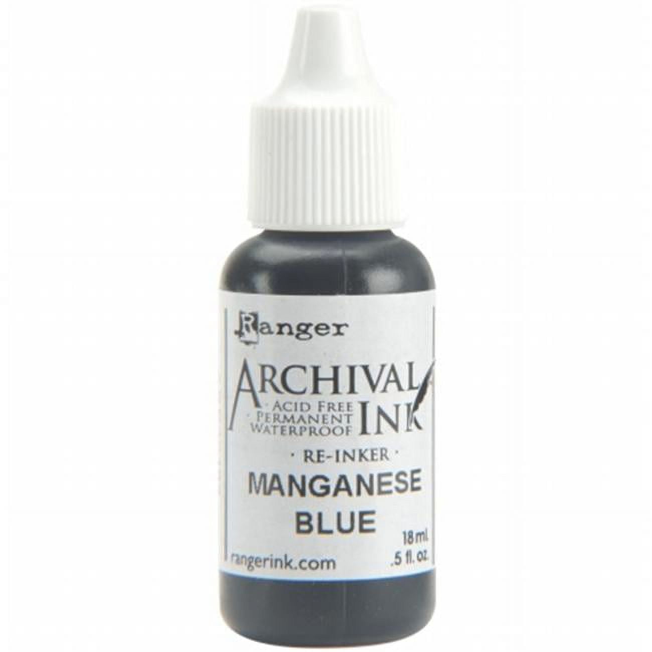 Ranger Archival Pad Reinker .5oz-Manganese Blue - Walmart.com