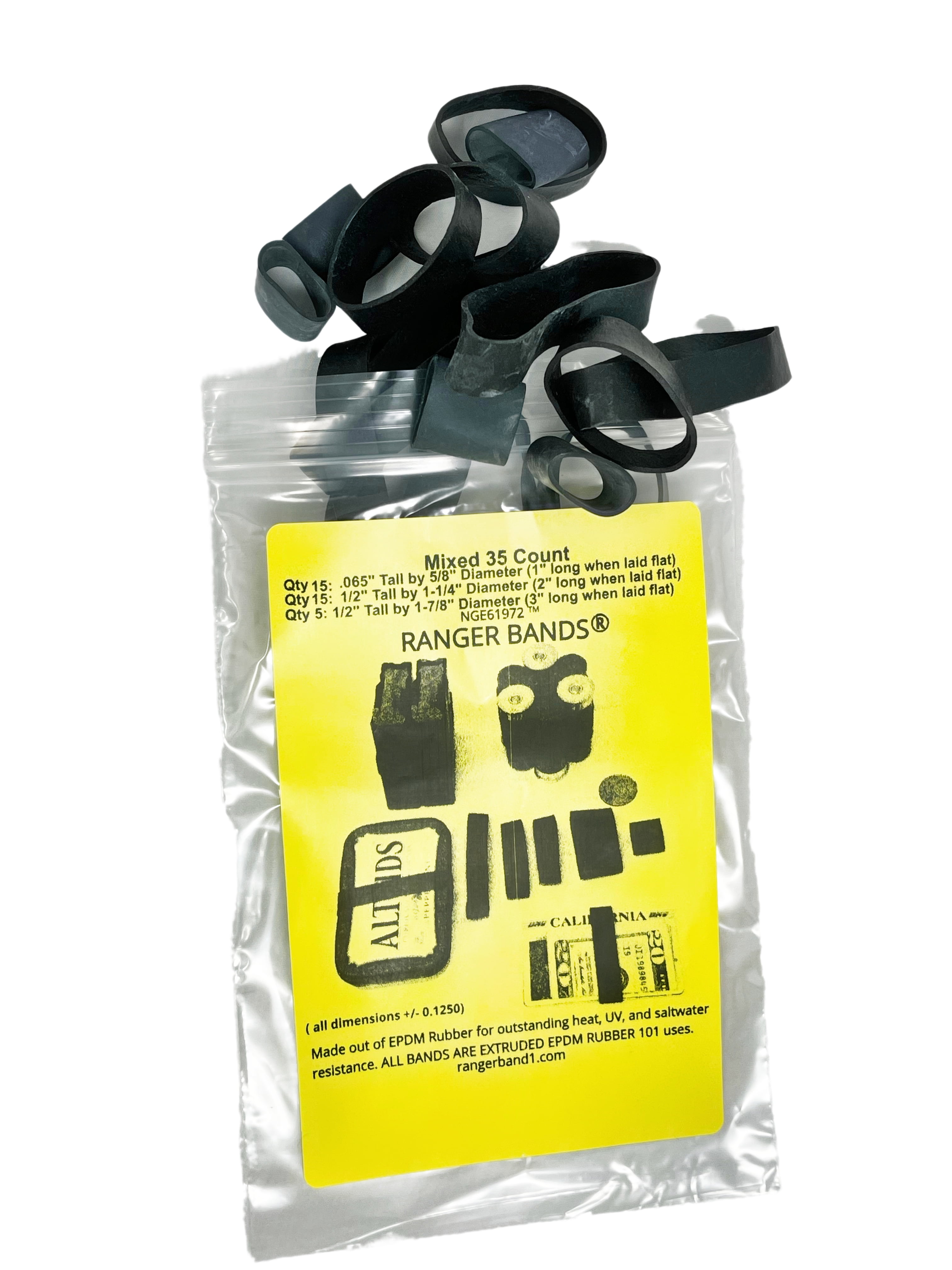Ranger Bands® 35 Count Mixed Small Made from EPDM Rubber for Survival ...