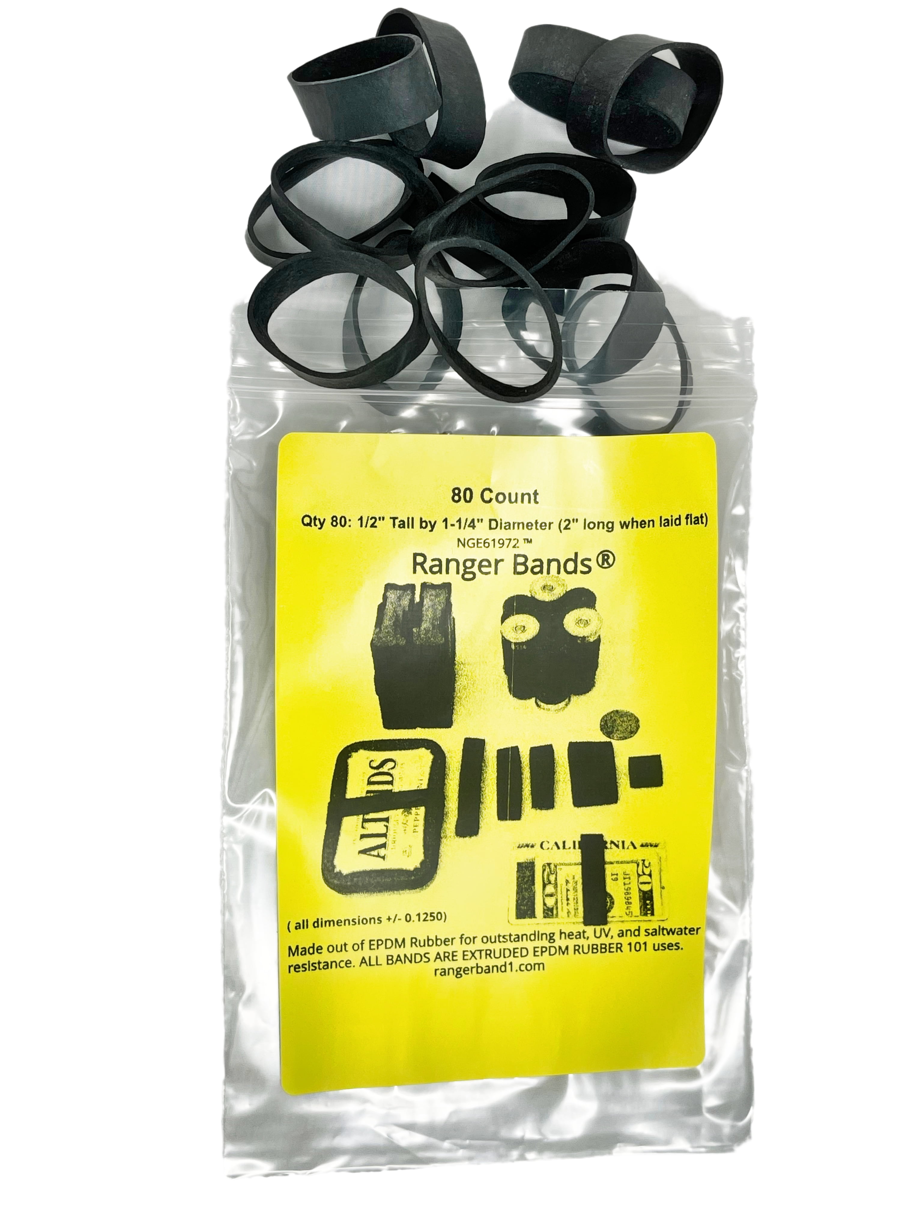 Ranger Bands® 80 Count Heavy Duty Rubber Bands From EPDM Rubber ...