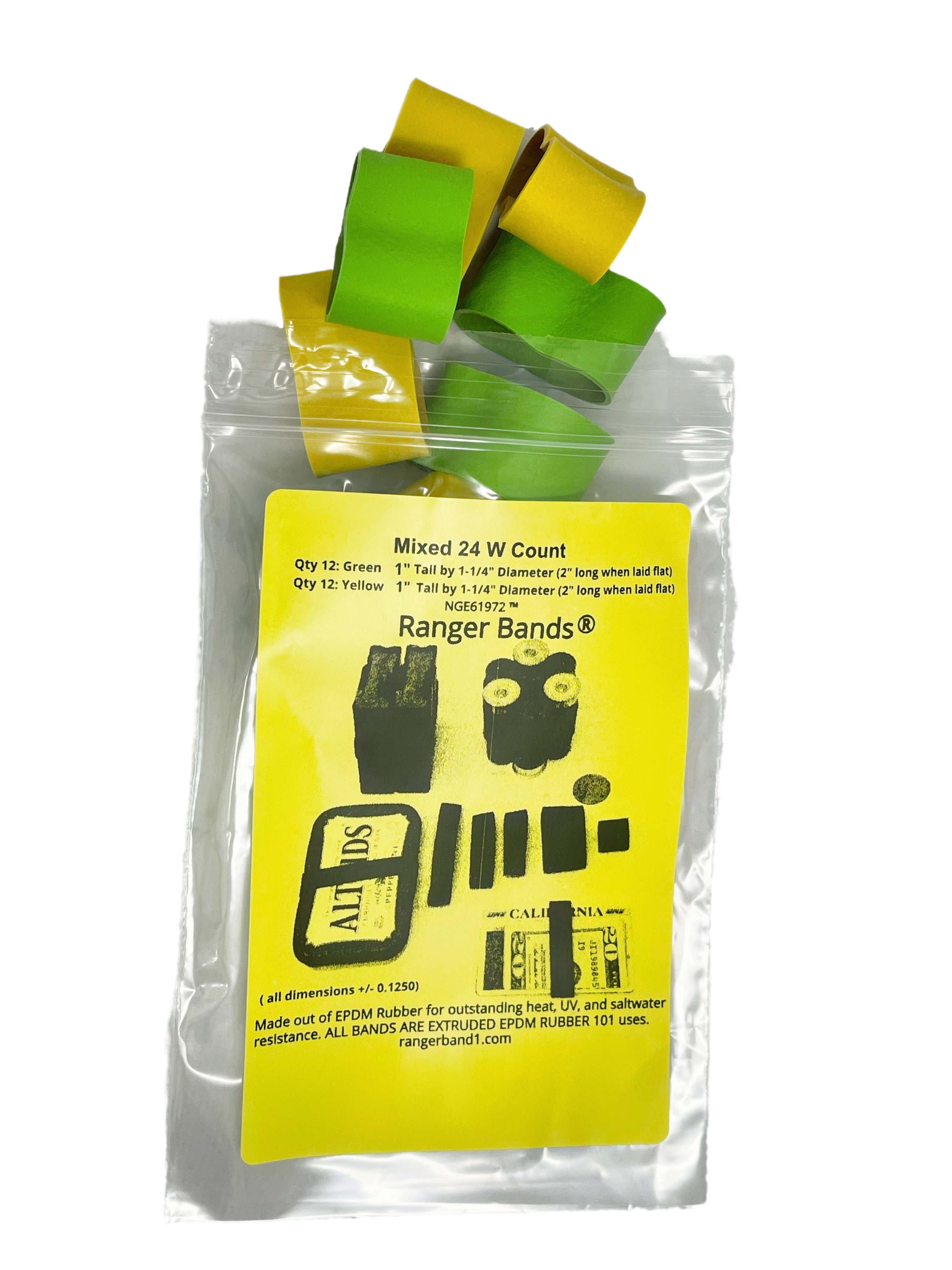 Ranger Bands® Mixed 24 Safety colors wide Made from EPDM Rubber ...