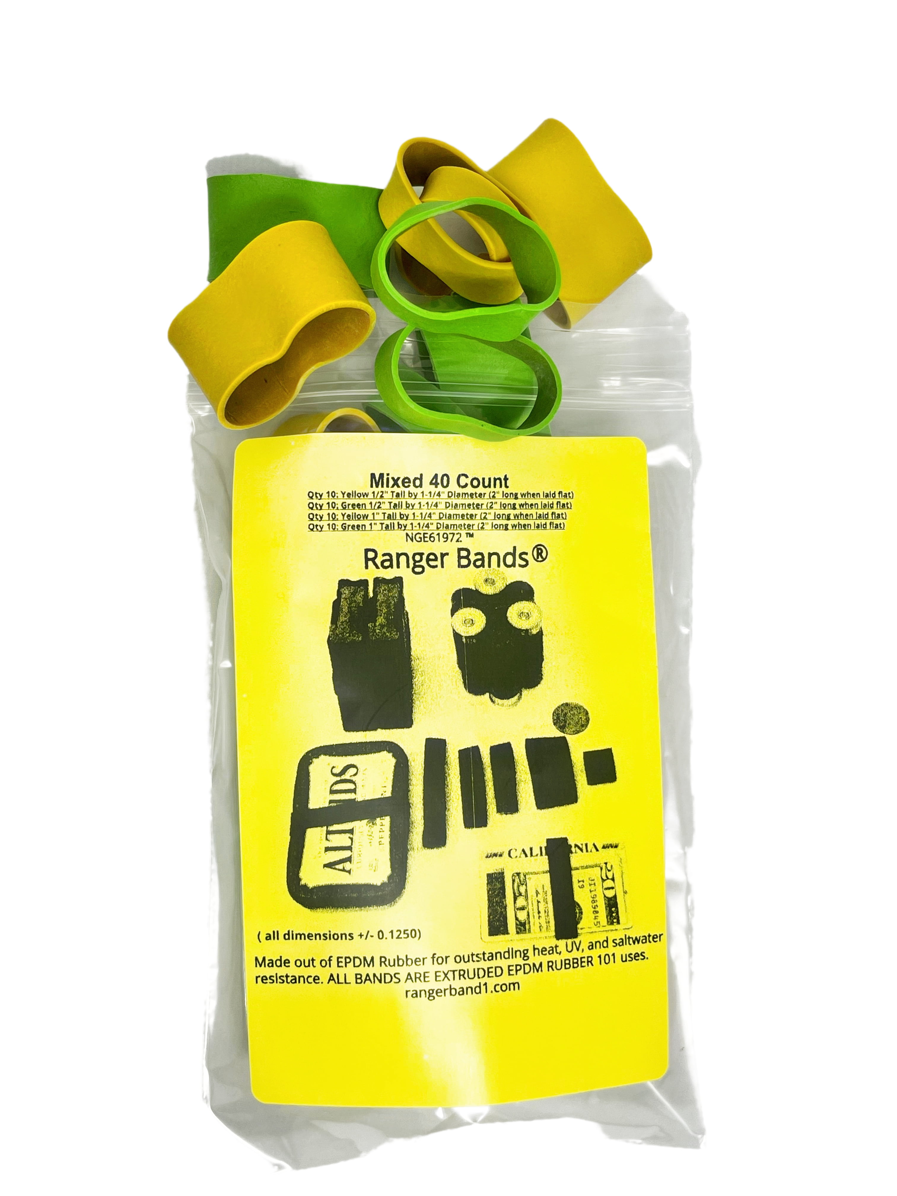 Ranger Bands® Mixed 40 Safety colors Made from EPDM Rubber for Survival ...