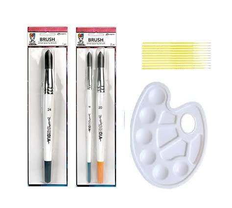 Ranger Dina Wakley Media Brush Bundle - 3 Round Top Brushes #16, #20 ...