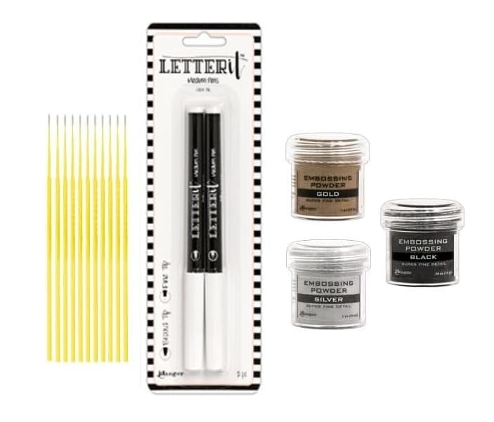 Ranger Embossing Powder Bundle - Silver, Black, and Gold 1 oz Jars and ...