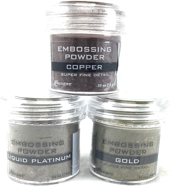 Ranger Embossing Powder Metallic Bundle of 3 Colors: Super Fine Gold ...
