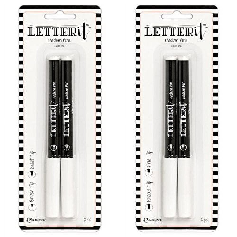 Ranger Letter IT Medium PENS Clear Embossing Ink 2 Packs- Set #1 & #2 ...
