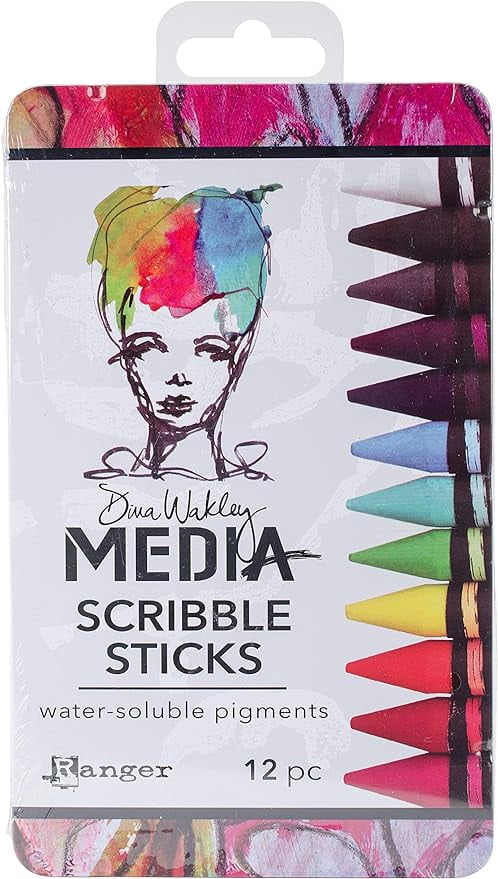 Ranger MDA54733 Dina Wakley Media Scribble Sticks 12/Pkg, 1 Count (Pack ...