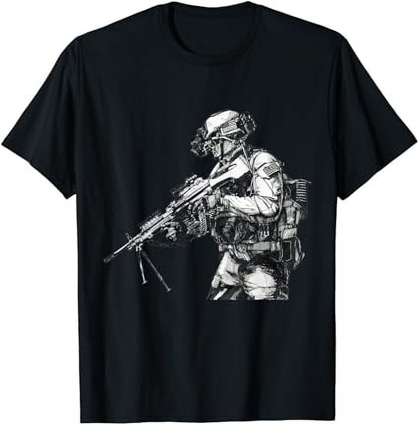 Ranger Night Vision Hand Drawing Army Soldier USA Fallen T-Shirt ...