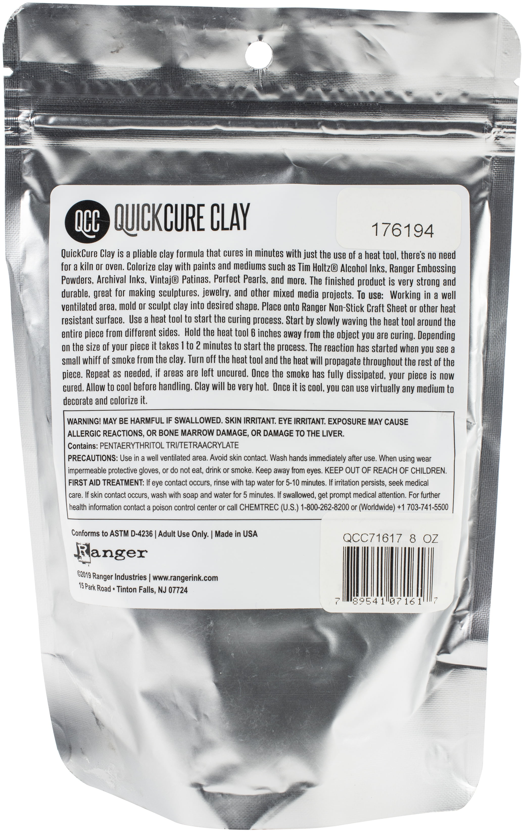 Ranger Quick Cure Clay 8oz-Black - Walmart.com