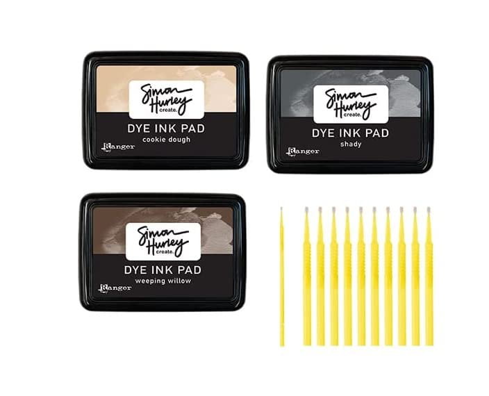Ranger Simon Hurley Create Dye Ink Pad Set - Cookie Dough, Shady, and ...