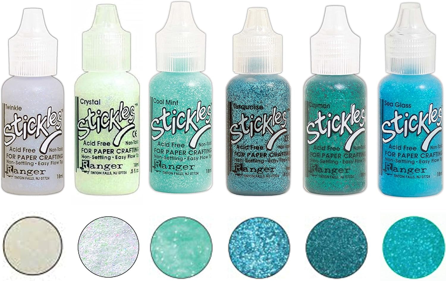 Ranger Stickles Glitter Glue Bundles - Six .5 fl oz Bottles (Frozen ...