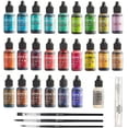 Ranger Tim Holtz Alcohol Ink Set, 24 Pack Assorted Colors .5oz Alcohol ...