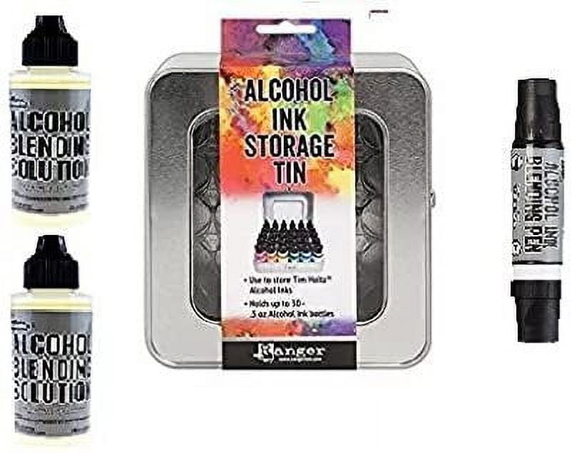 Ranger Tim Holtz Alcohol Ink Storage Tin, Blending Pen and Two Alcohol ...
