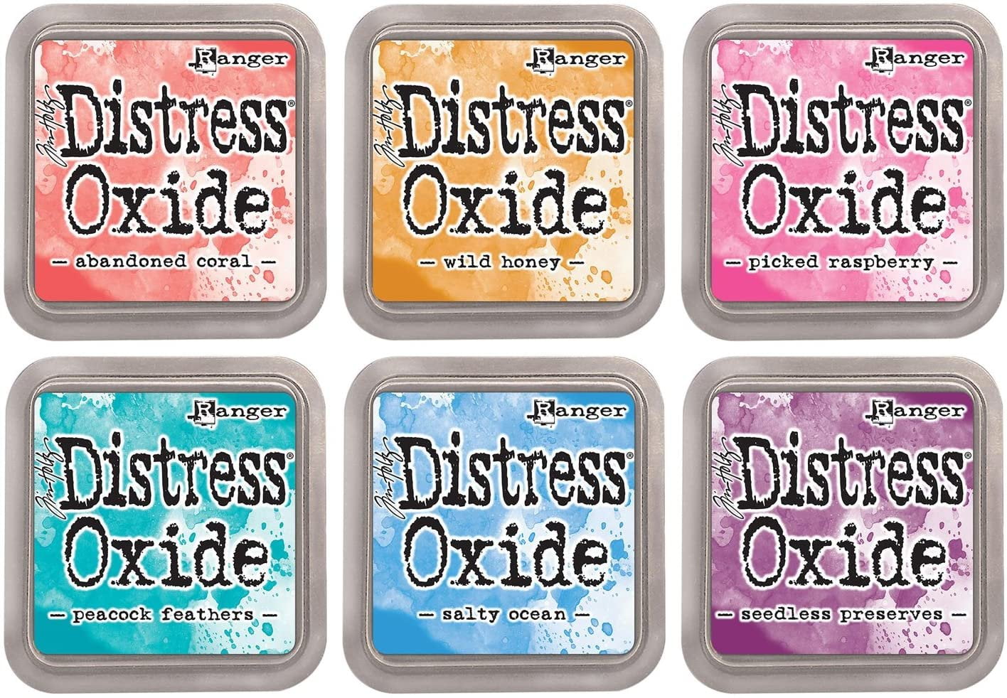 Ranger Tim Holtz Distress Oxide Ink Pads - 6 Color Set (Coral, Honey ...