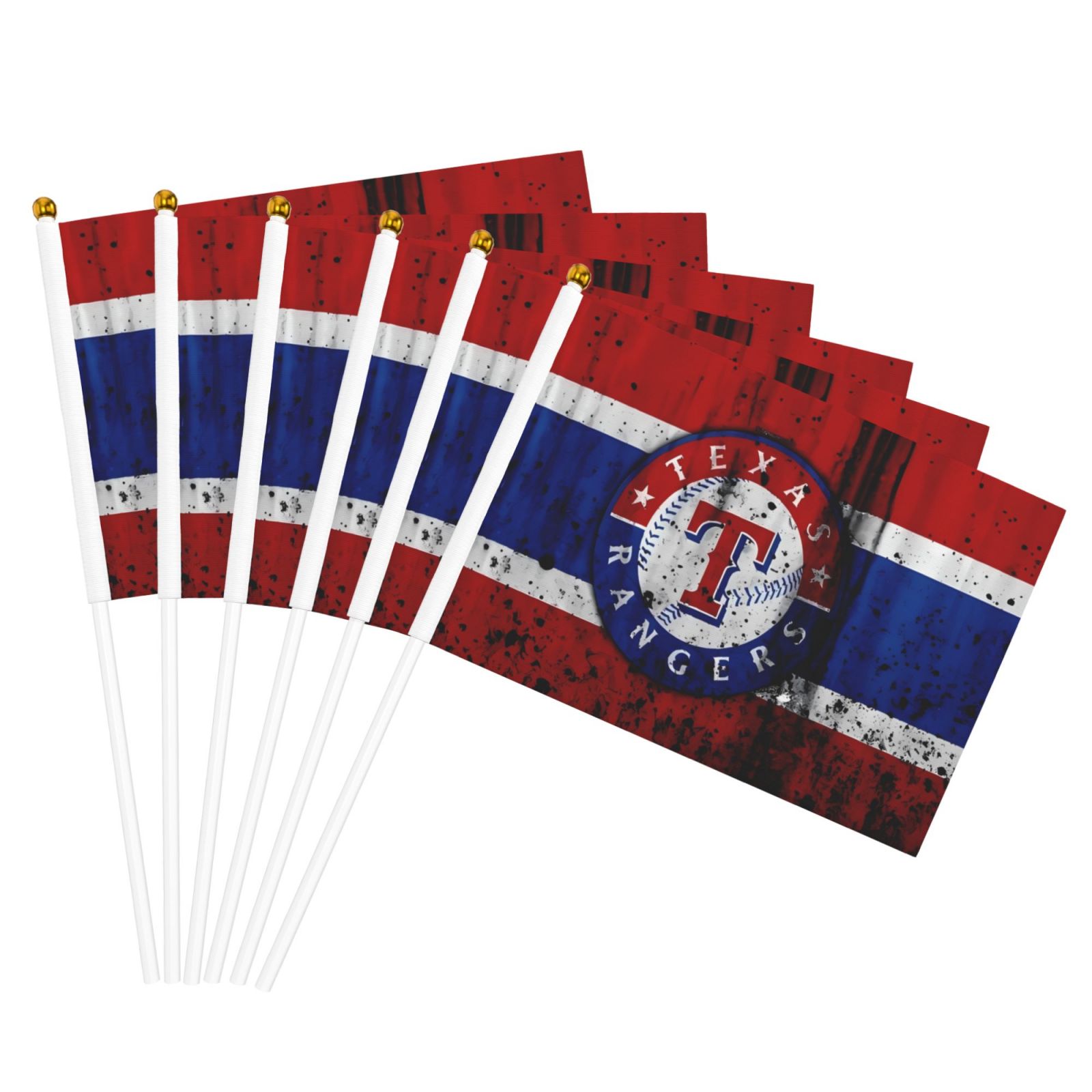 Rangers Baseball Team Double Sided Hand Waving Flag(Pack of 6 or 10 ...