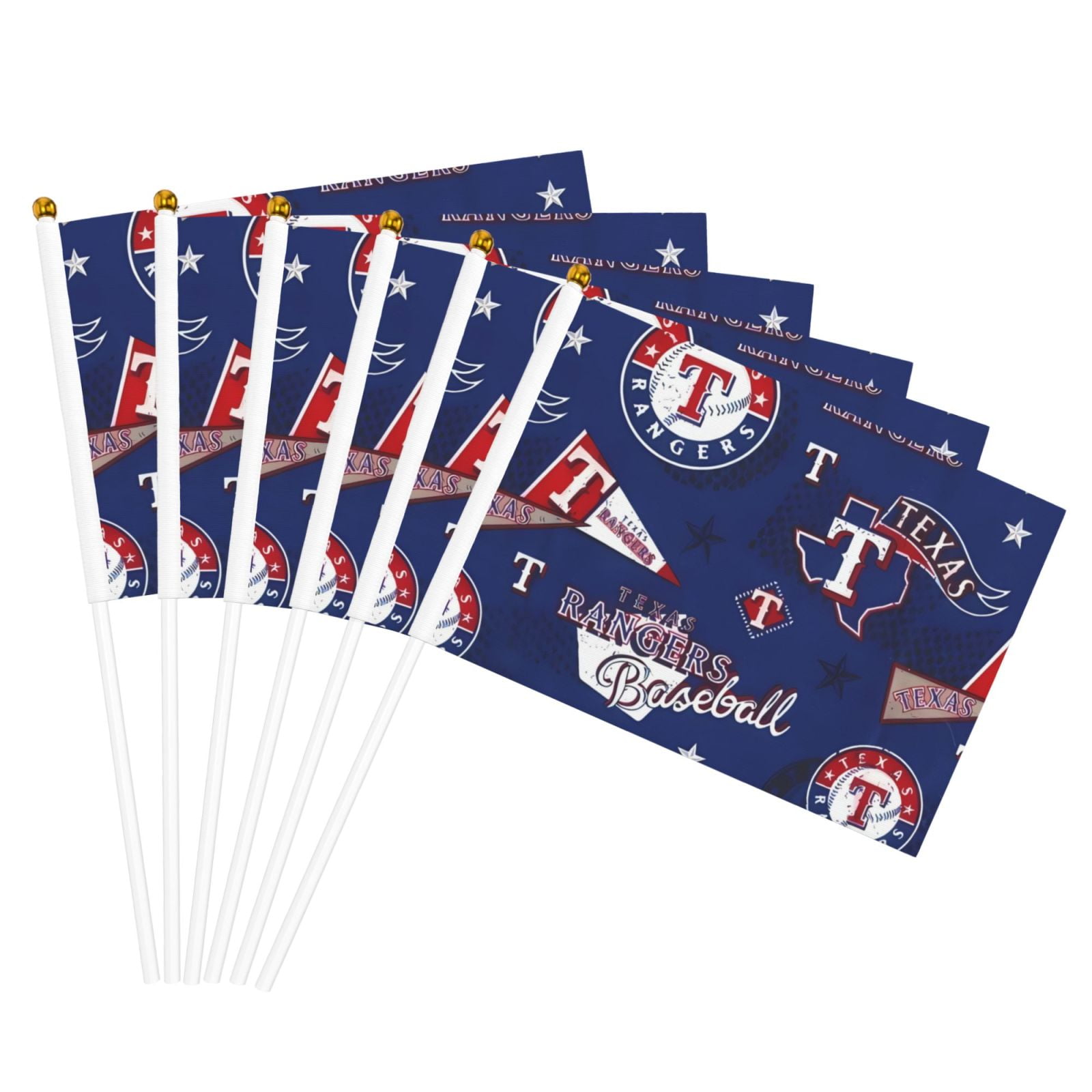 Rangers Baseball Team Double Sided Hand Waving Flag(Pack of 6 or 10 ...