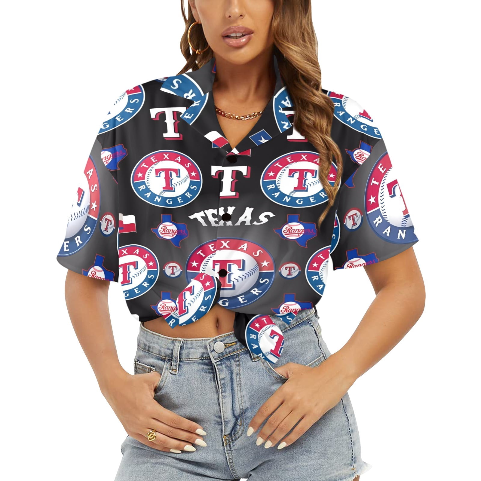 Rangers Baseball Team Women's Summer Tops Short Sleeve Shirts Soft and ...