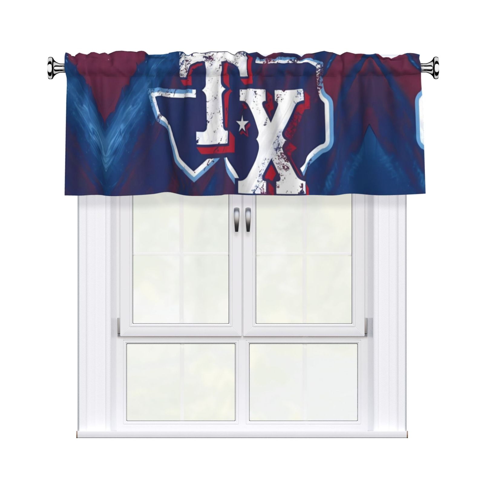 Rangers Custom Valance Rod Short Curtain Sports Decoration Series Heat ...