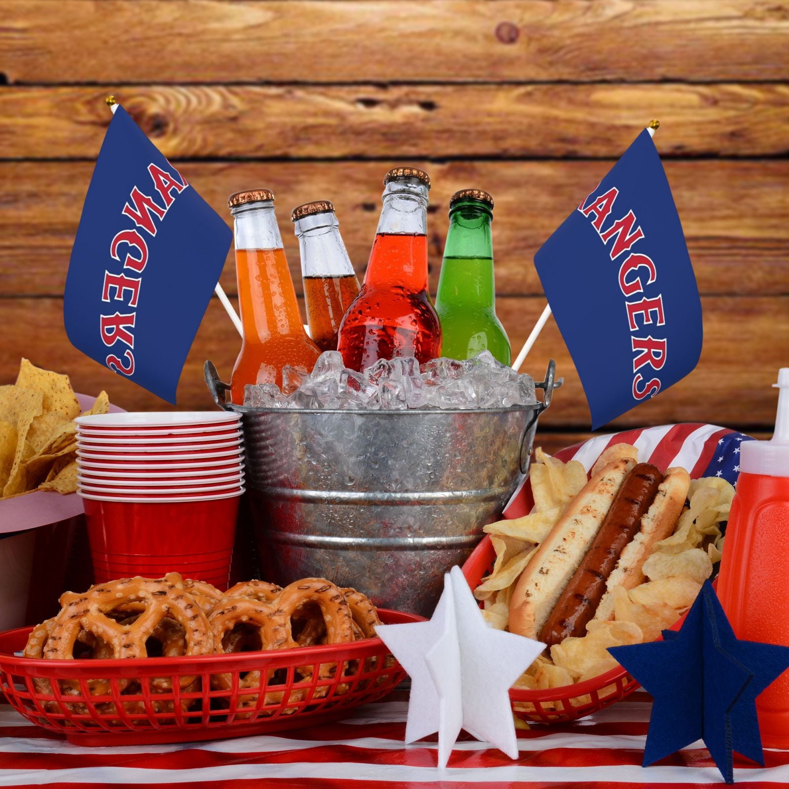 Rangers Handheld Flag 5.5x8.2in Equipped with plastic flagpole Used for ...