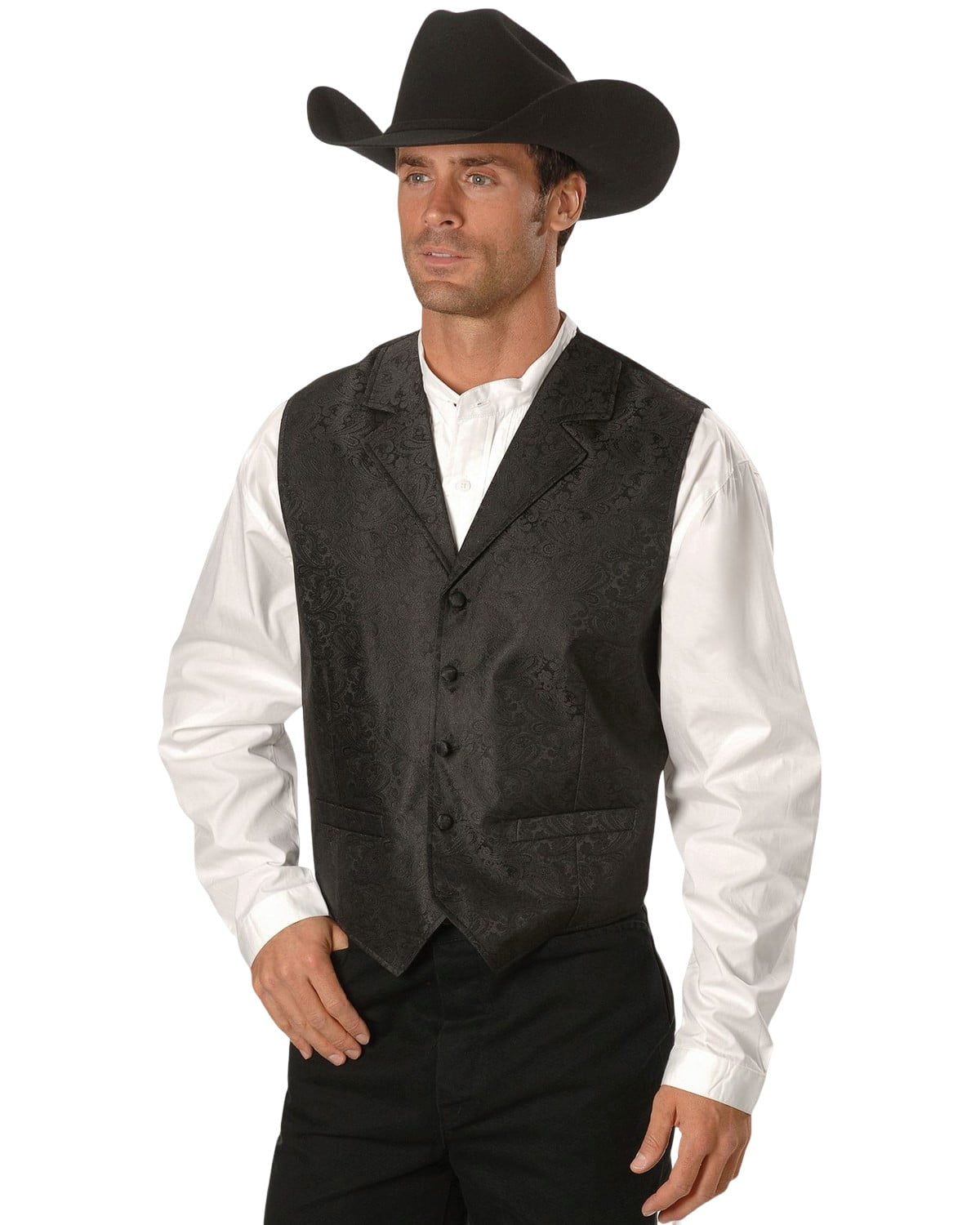 Rangewear By Scully Men's Rangewear Paisley Button Vest Black 3X US ...