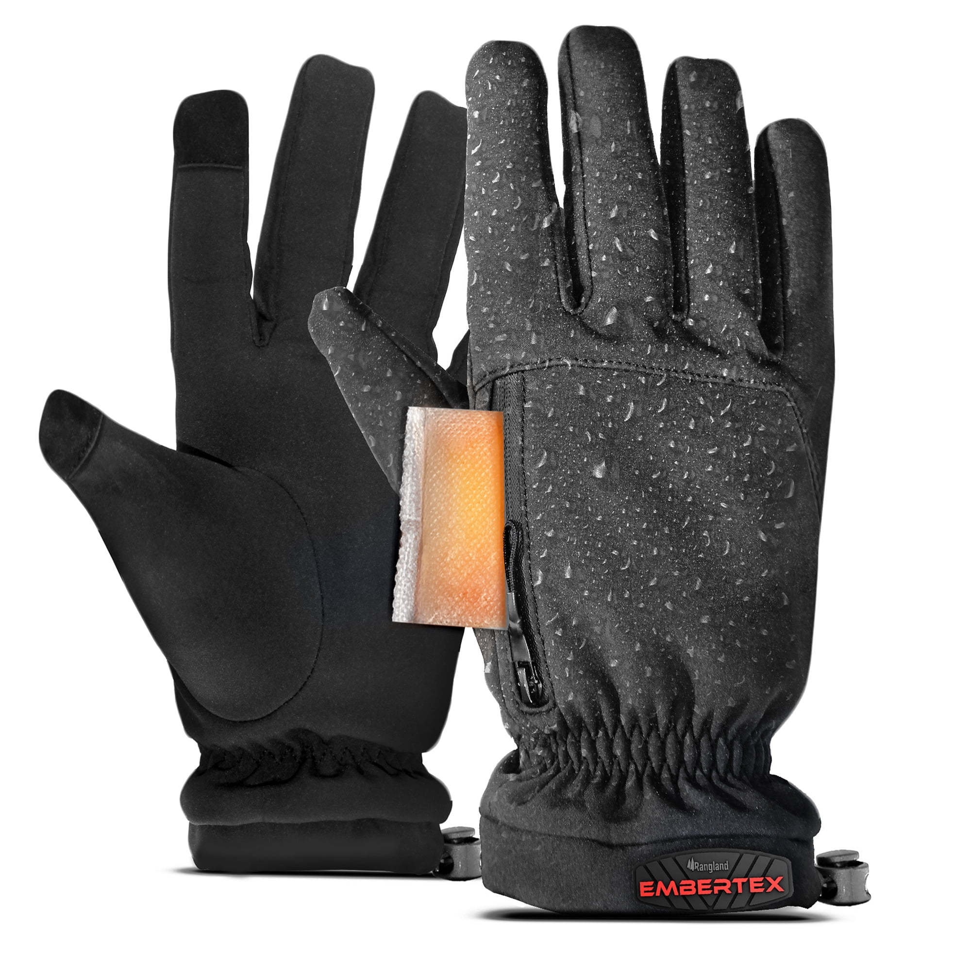 Rangland Waterproof Winter Gloves with Hand Warmer Pocket and ...